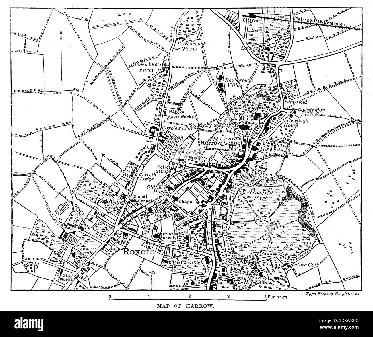 Map of harrow Black and White Stock Photos & Images - Alamy