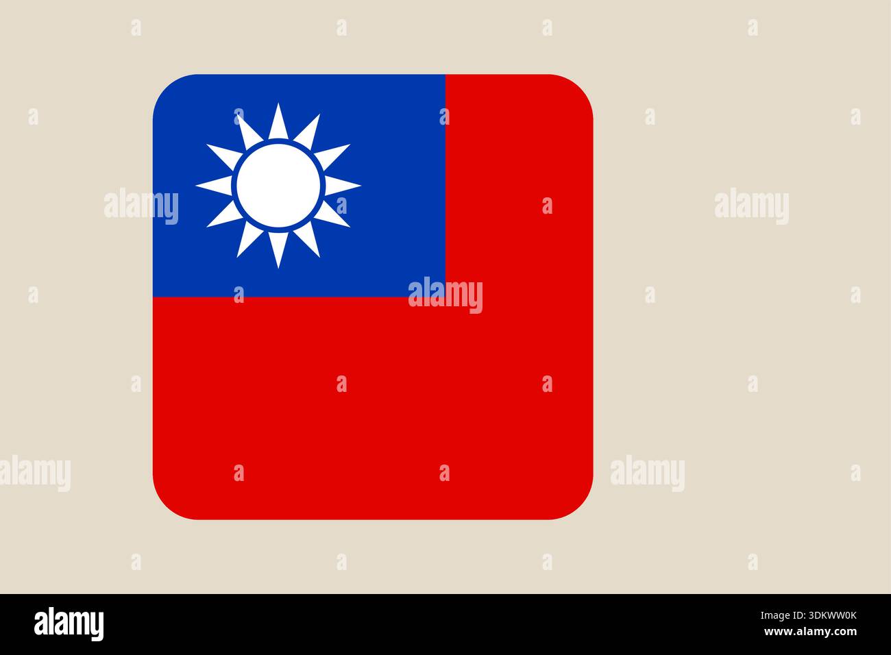 Taiwan Flag Icon designed as a modern vector button, a national symbol ...