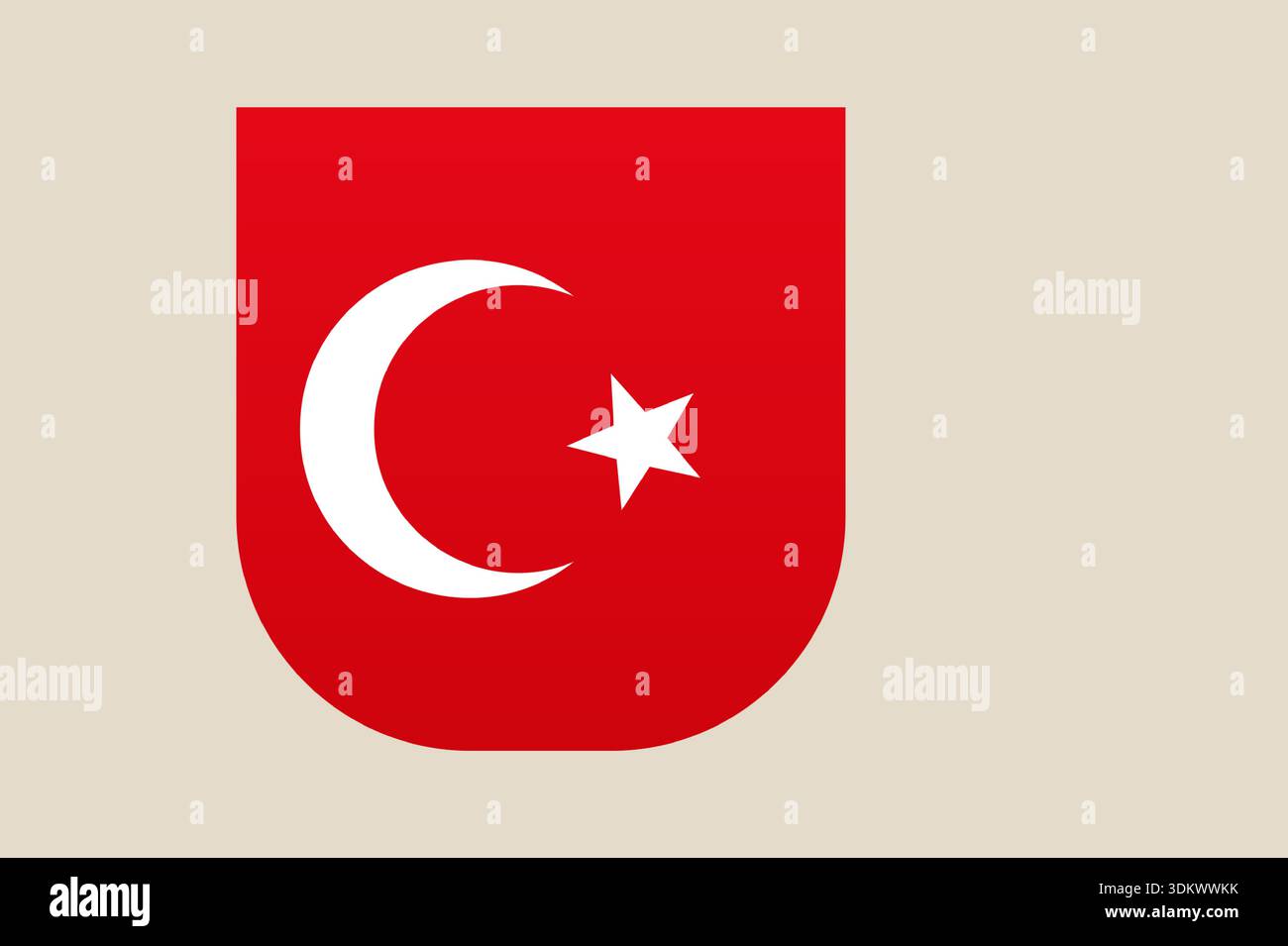 Turkish Flag Crescent and Star Symbol on a Red Shield Emblem for ...