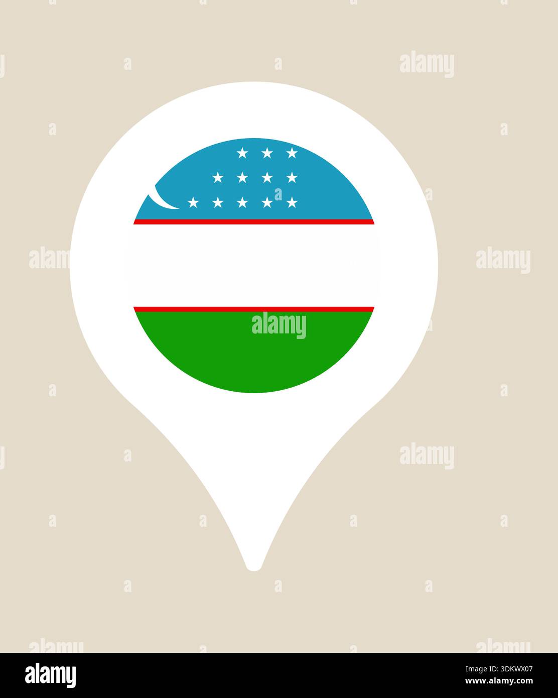 Uzbekistan National Flag inside a modern map location pin symbol for ...