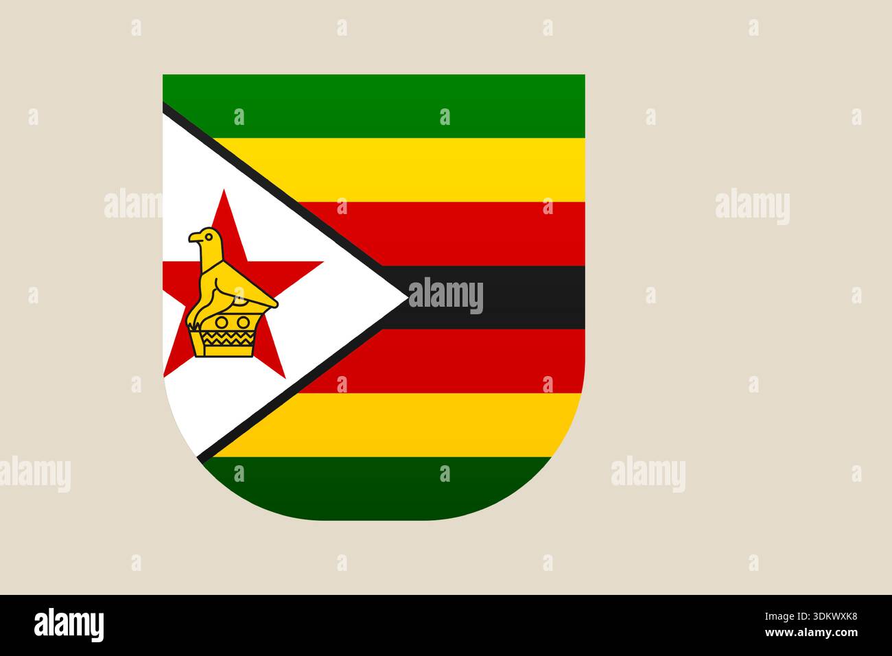 Zimbabwean National Flag designed as a modern vector shield crest ...