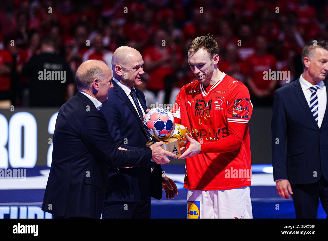 Mathias Gidsel (Daenemark, #19) zum MVP gewaehlt DEN, Daenemark vs ...