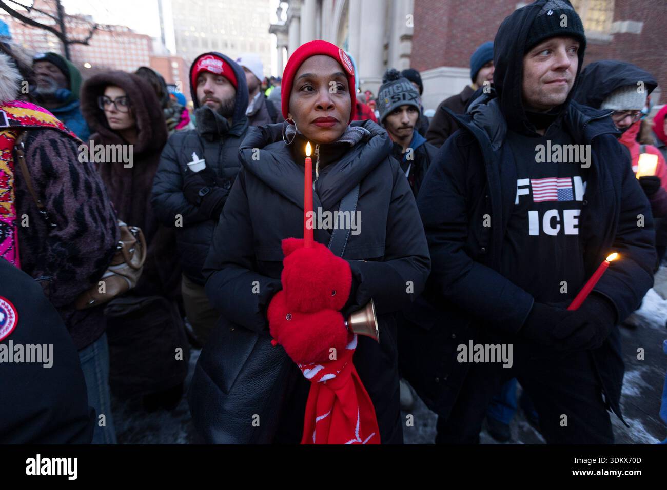 New York, NY, Jan. 29, 2026, A candlelight vigil for ICU nurse, Alex ...