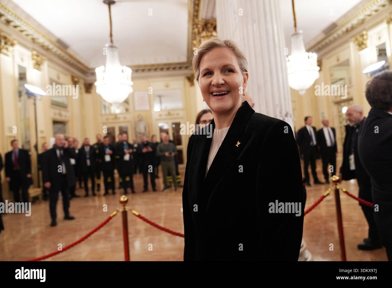 IOC President Kirsty Coventry arrives on the red carpet for the IOC ...