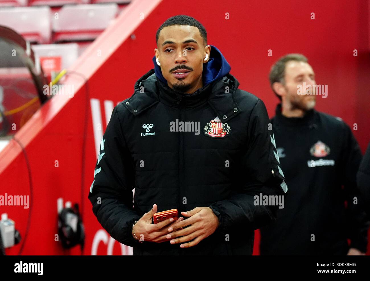 Sunderland's Wilson Isidor arrives ahead of the Premier League match at ...