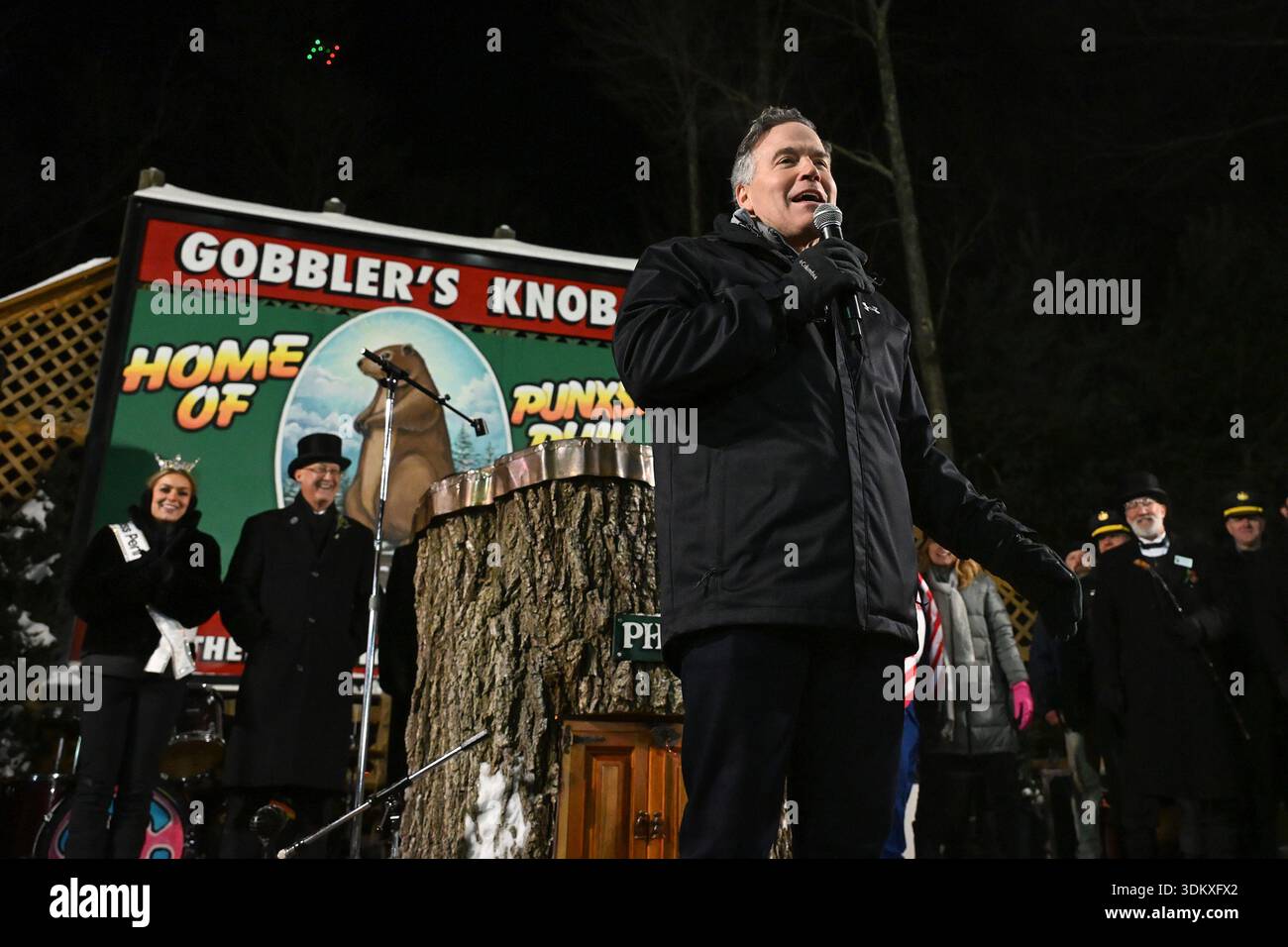 U.S. Senator Dave McCormick talks to the crowd during the 140th ...