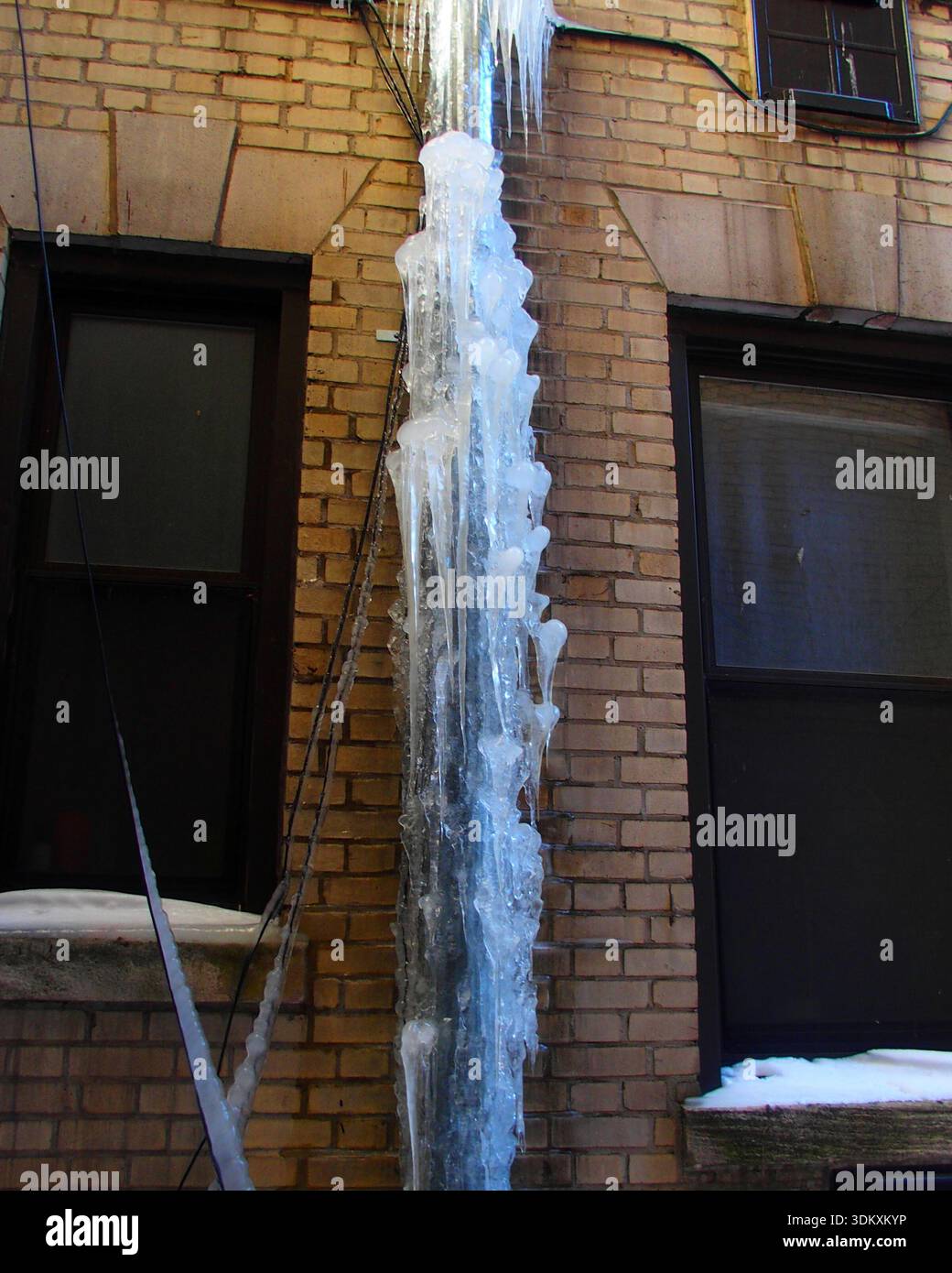 February 2, 2026, New York City, New York, USA: A very large icicle ...