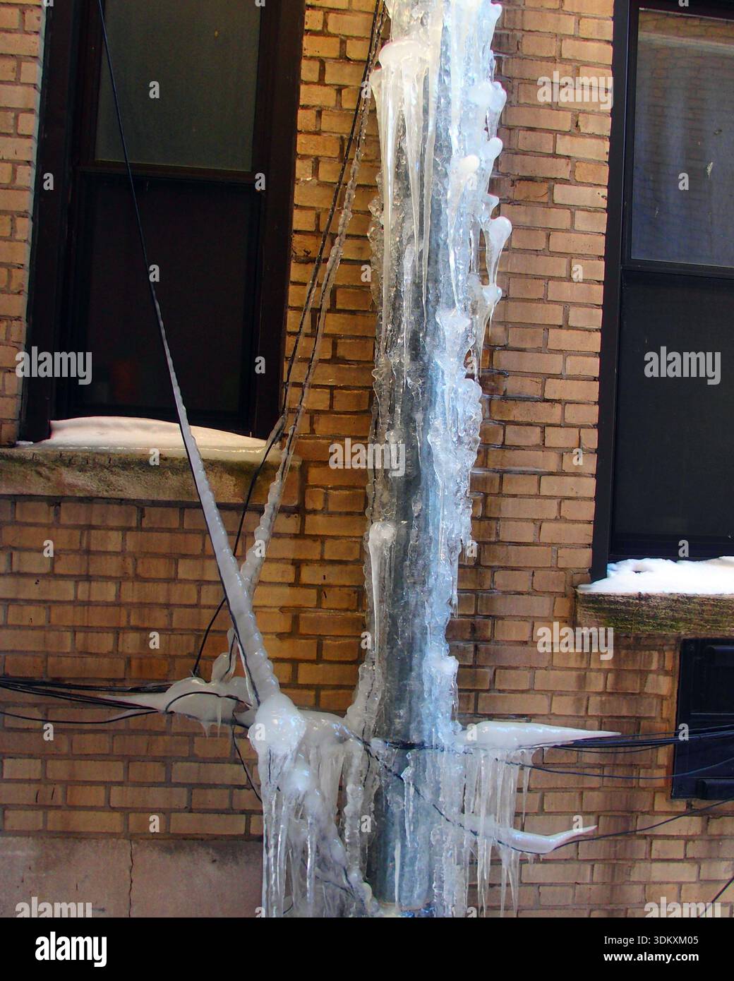 February 2, 2026, New York City, New York, USA: A very large icicle ...