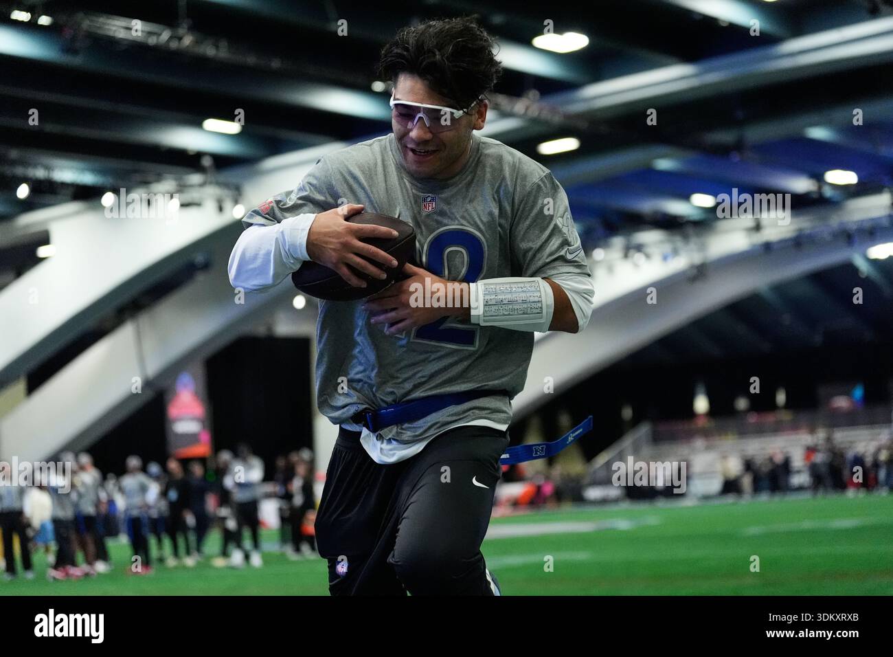 NFC wide receiver Puka Nacua (12), of the Los Angeles Rams, catches a ...