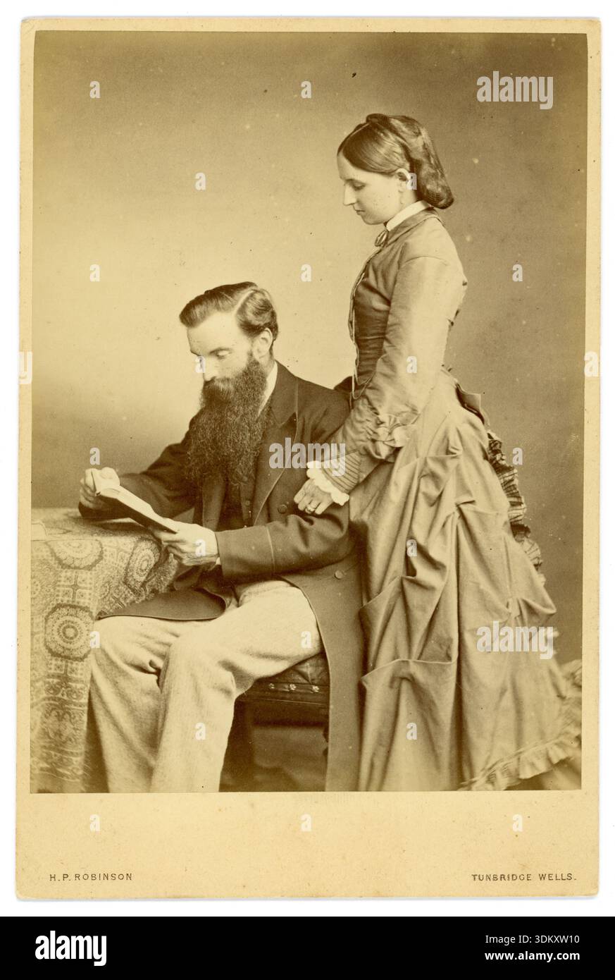 Original Victorian cabinet card of a typical Victorian married couple ...