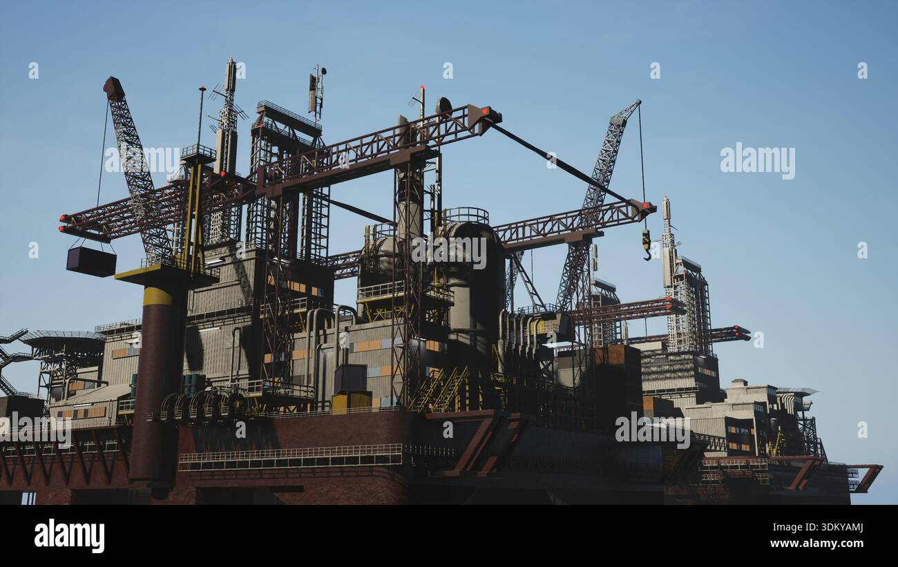 Offshore platform conducting petroleum extraction while trying to ...