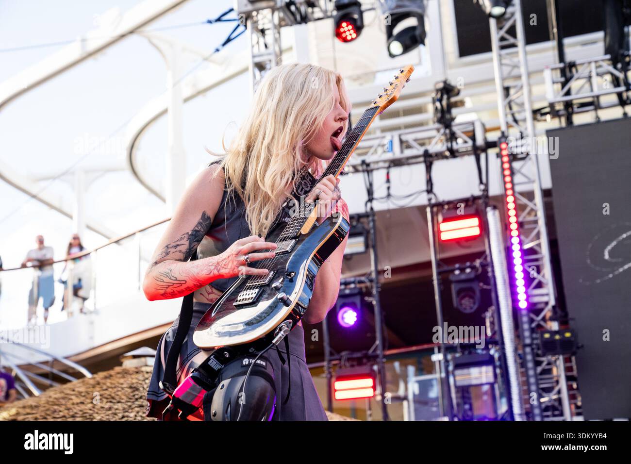 Jayden Hammer of DeathbyRomy performs during the ShipRocked cruise on ...