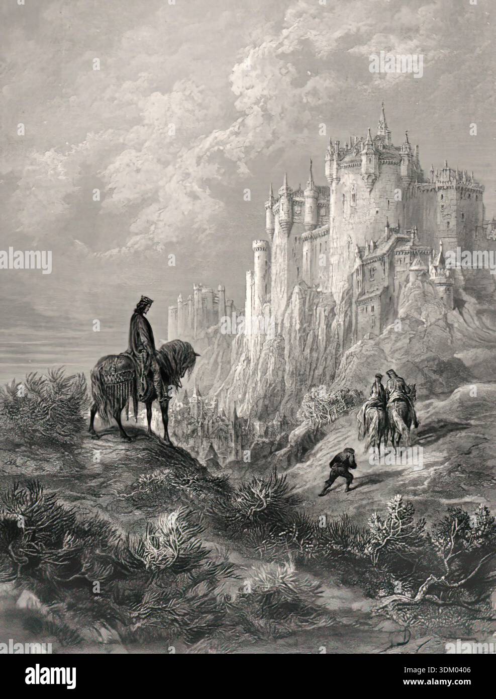 Camelot (illustration from Idylls of the King by Alfred Tennyson ...