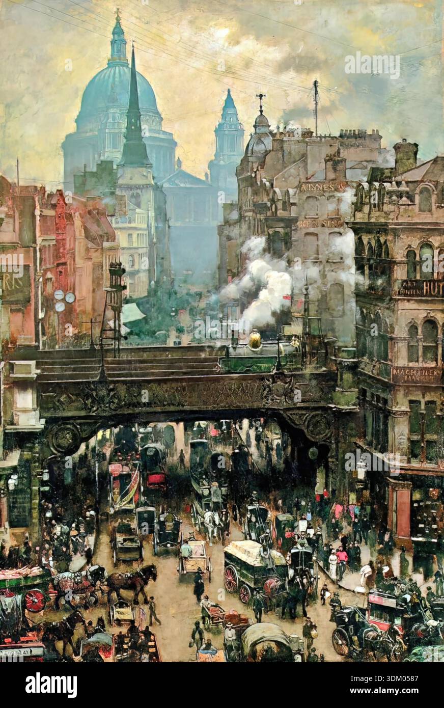 St. Paul's and Ludgate Hill, circa 1887 painting by William Logsdail ...