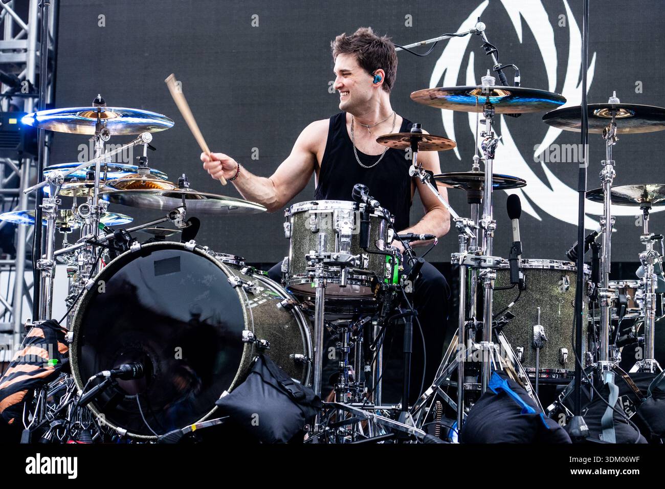 Arejay Hale of Halestorm performs during the ShipRocked cruise on ...