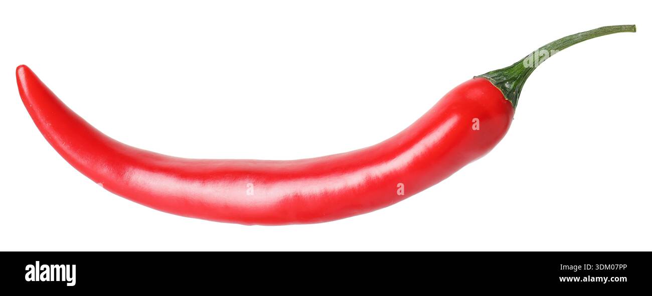 One red chili pepper isolated on white Stock Photo - Alamy