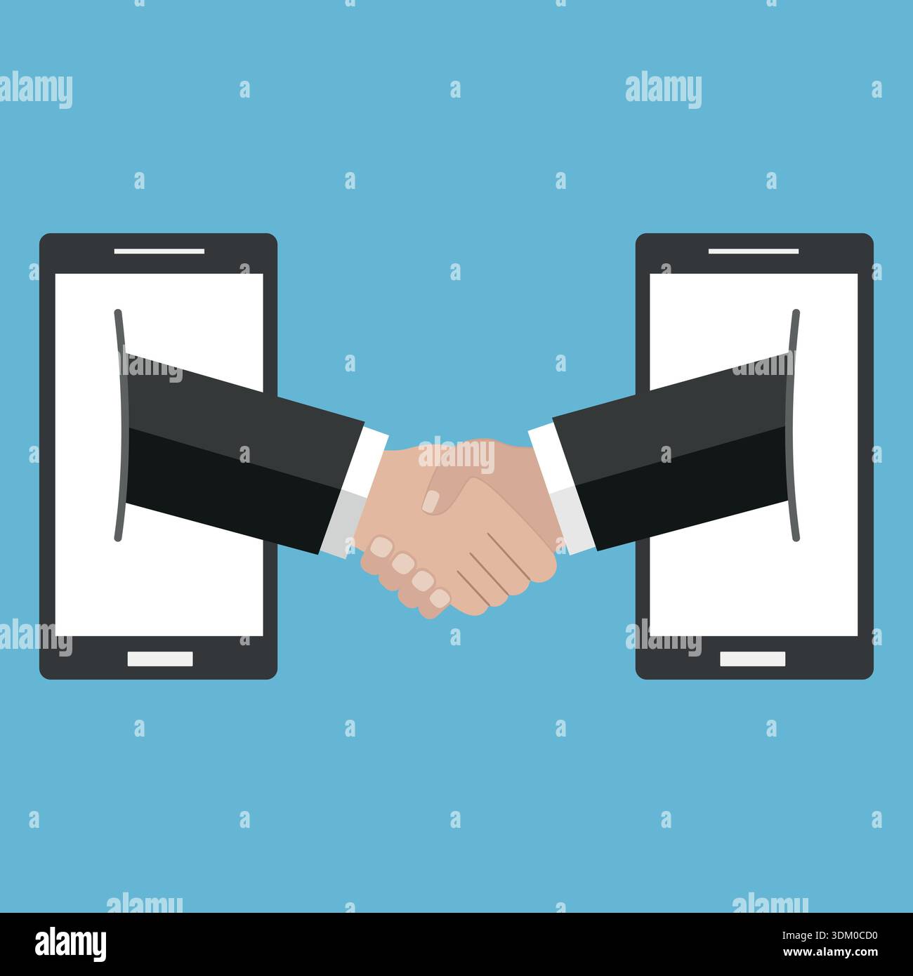 Handshake. business partnership illustration, mobile business concept ...