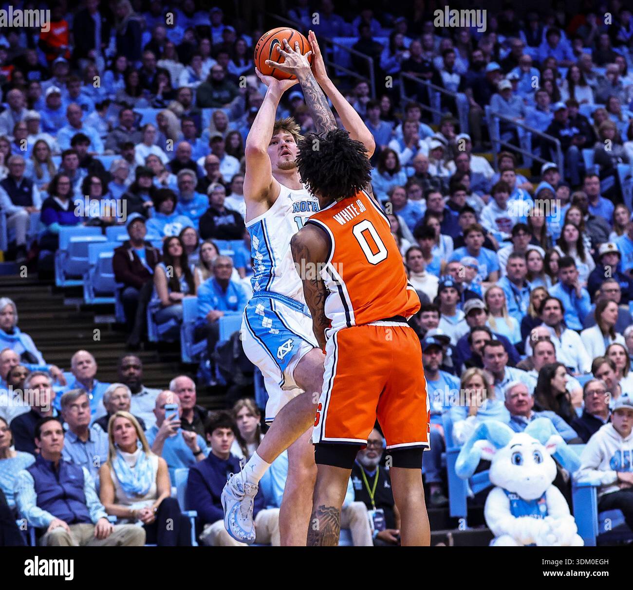 February 2, 2026: North Carolina center Henri Veesaar (13) shoots over ...