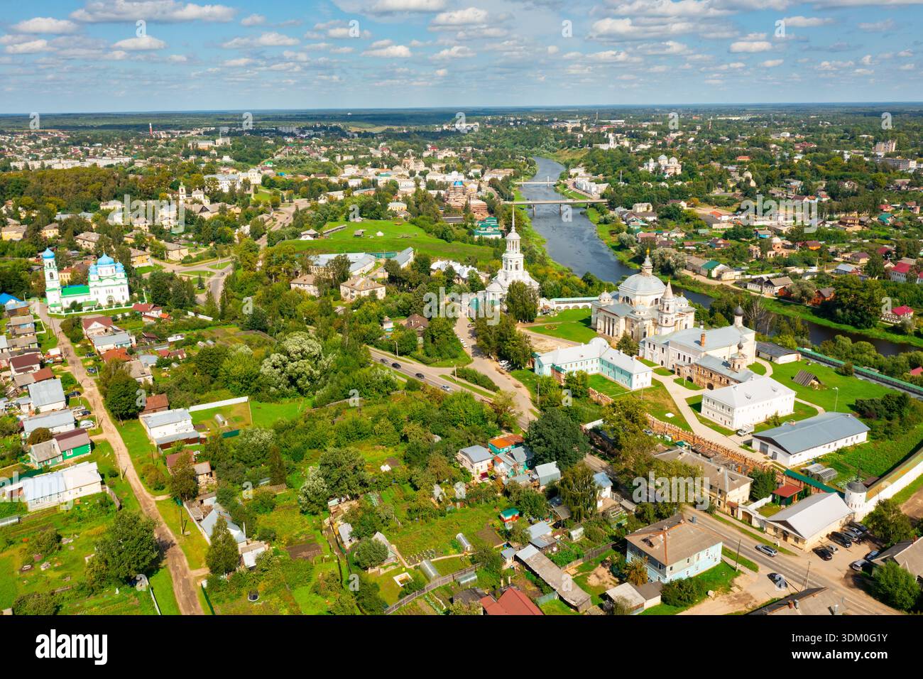 Picturesque city landscape of Torzhok city with Borisoglebsky male ...