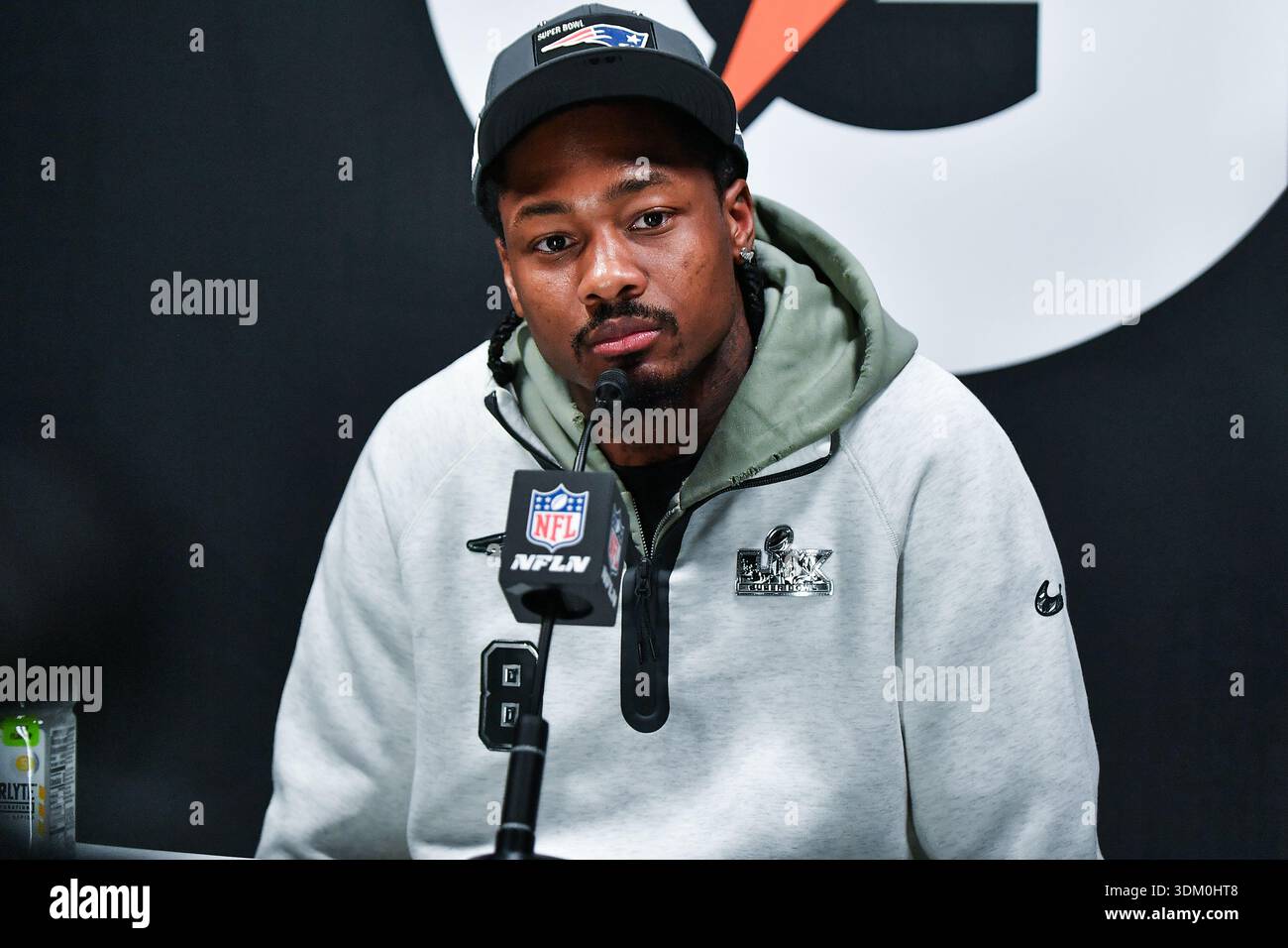 New England Patriots Wide Receiver #08 Stefon Diggs speaks to the media ...