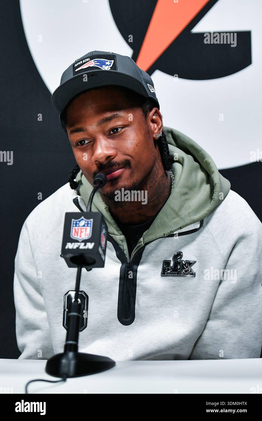 New England Patriots Wide Receiver #08 Stefon Diggs speaks to the media ...