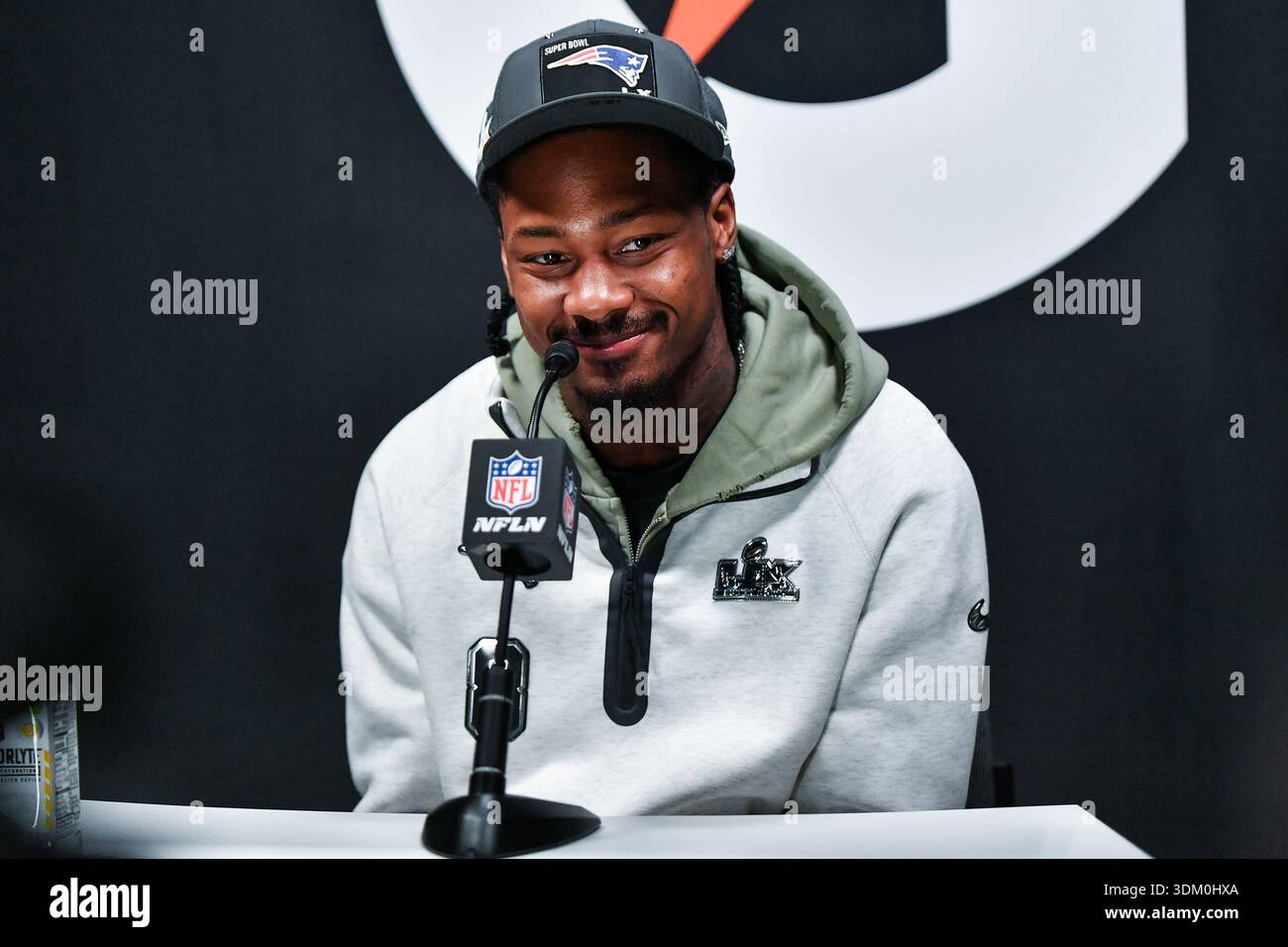 New England Patriots Wide Receiver #08 Stefon Diggs speaks to the media ...