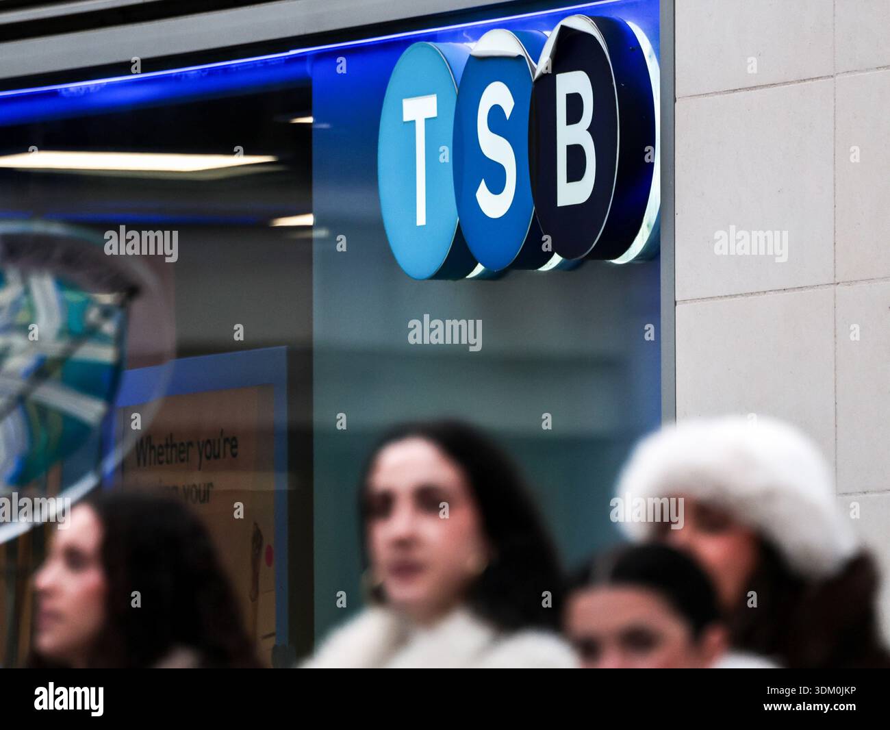 A TSB logo is seen in the streets of central London. (Photo by Dominika ...
