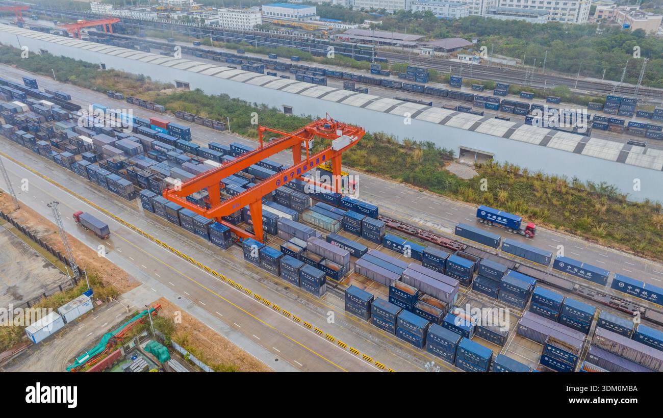 International Railway Port landscape in Nanning, Guangxi, China on ...
