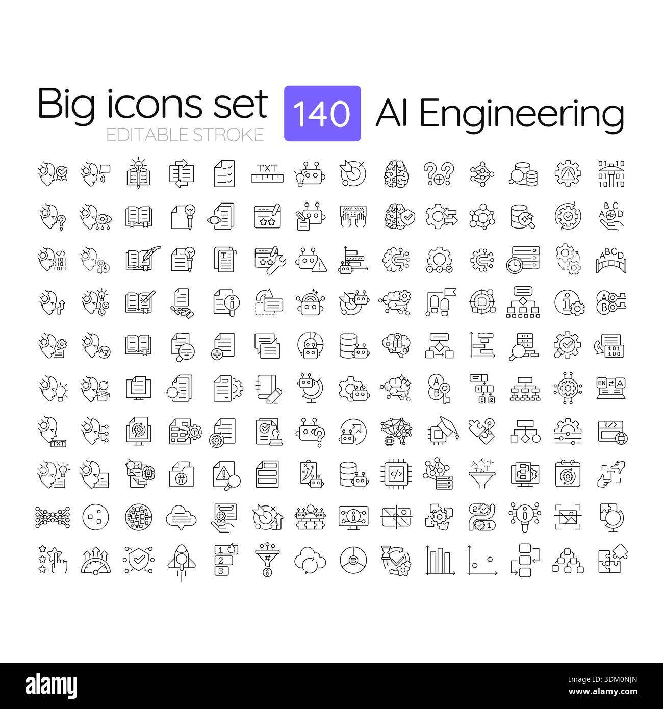 Engineer line icons signs hi-res stock photography and images - Alamy