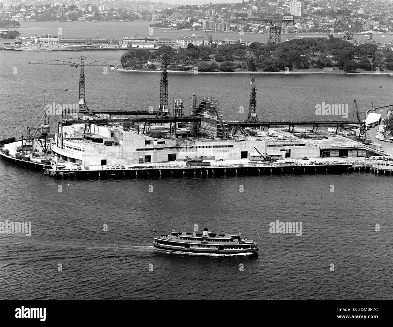 The Sydney Opera house under construction in 1963 with Manly ferry ...