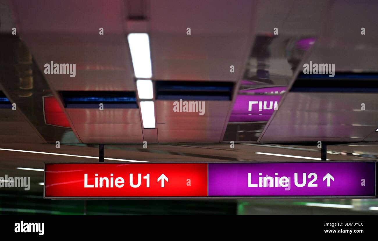 THEME PICTURE - The logo of the U1 / U2 underground line at an ...