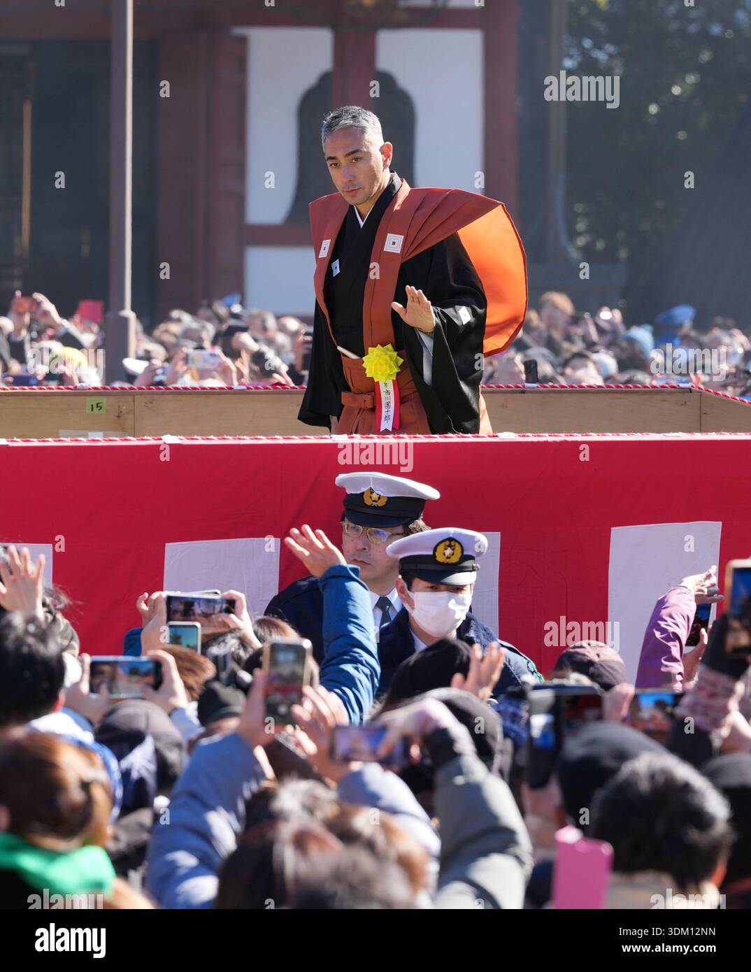 An event of bean-throwing event for Setsubun at Naritasan Shinshoji ...