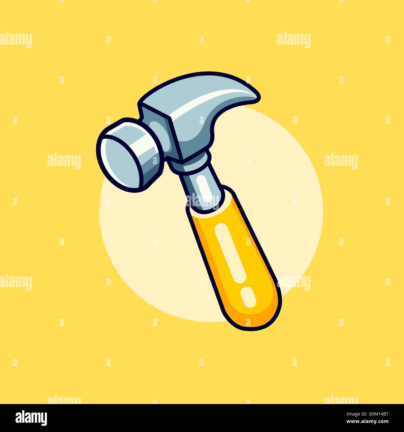 Title: Cute Cartoon Claw Hammer Tool Vector Illustration Flat Design ...