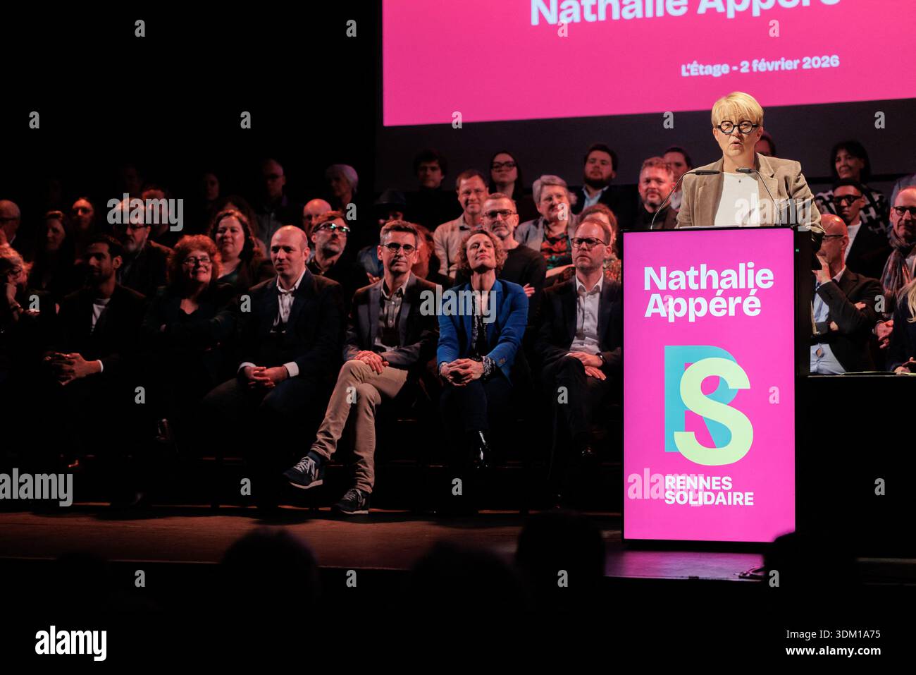 Portrait of Nathalie Appere, mayor of Rennes, during the launch evening ...