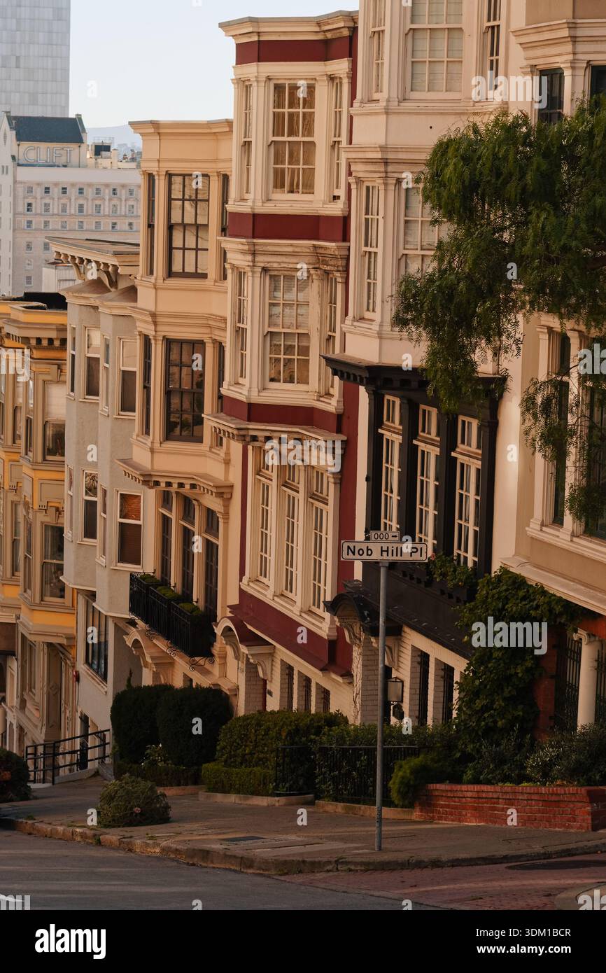 Charming City Neighborhood. Serene Residential Area With Pastel Facades ...