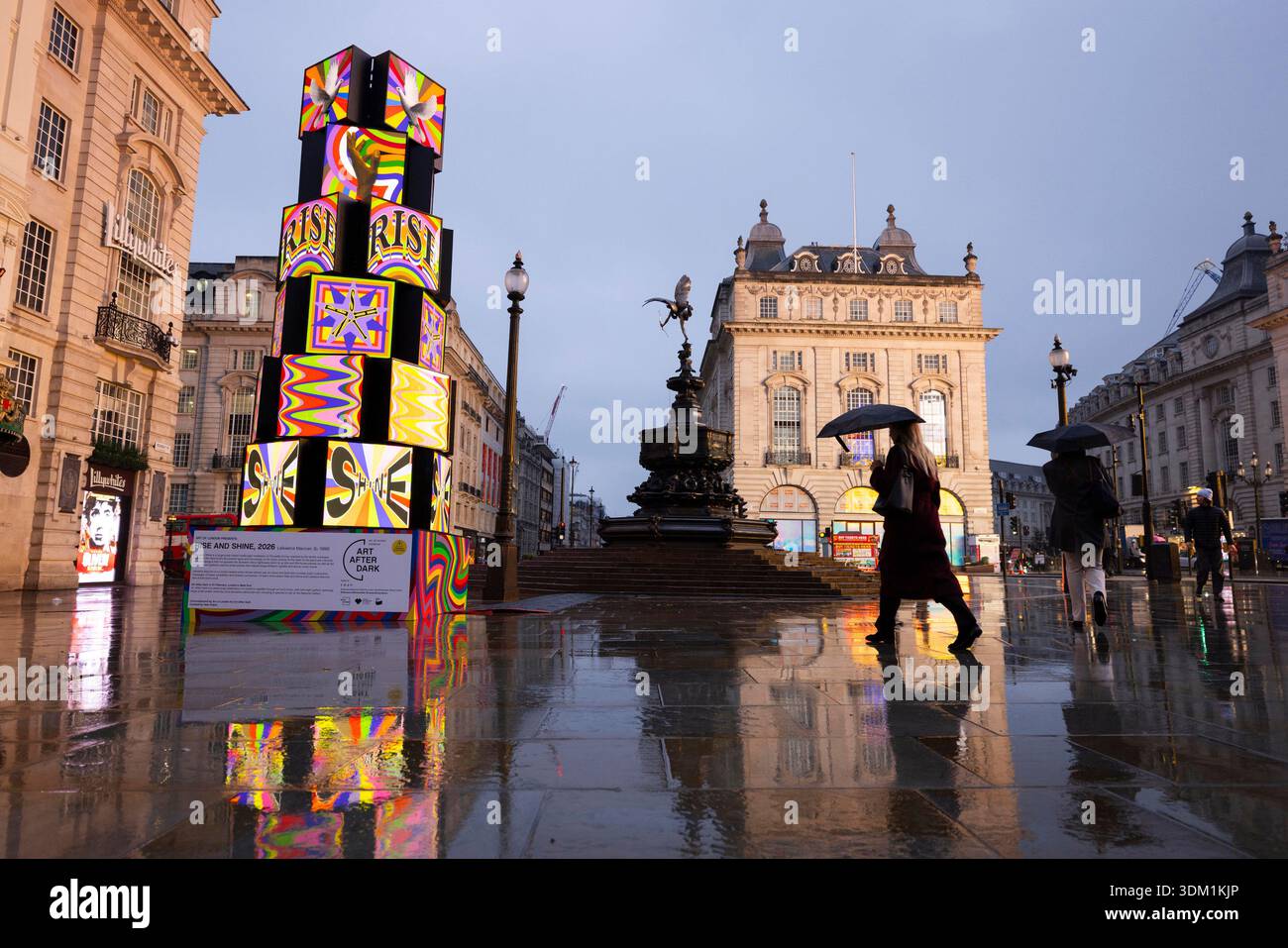 EDITORIAL USE ONLY General view of 'Rise & Shine', a 7-metre-tall light ...