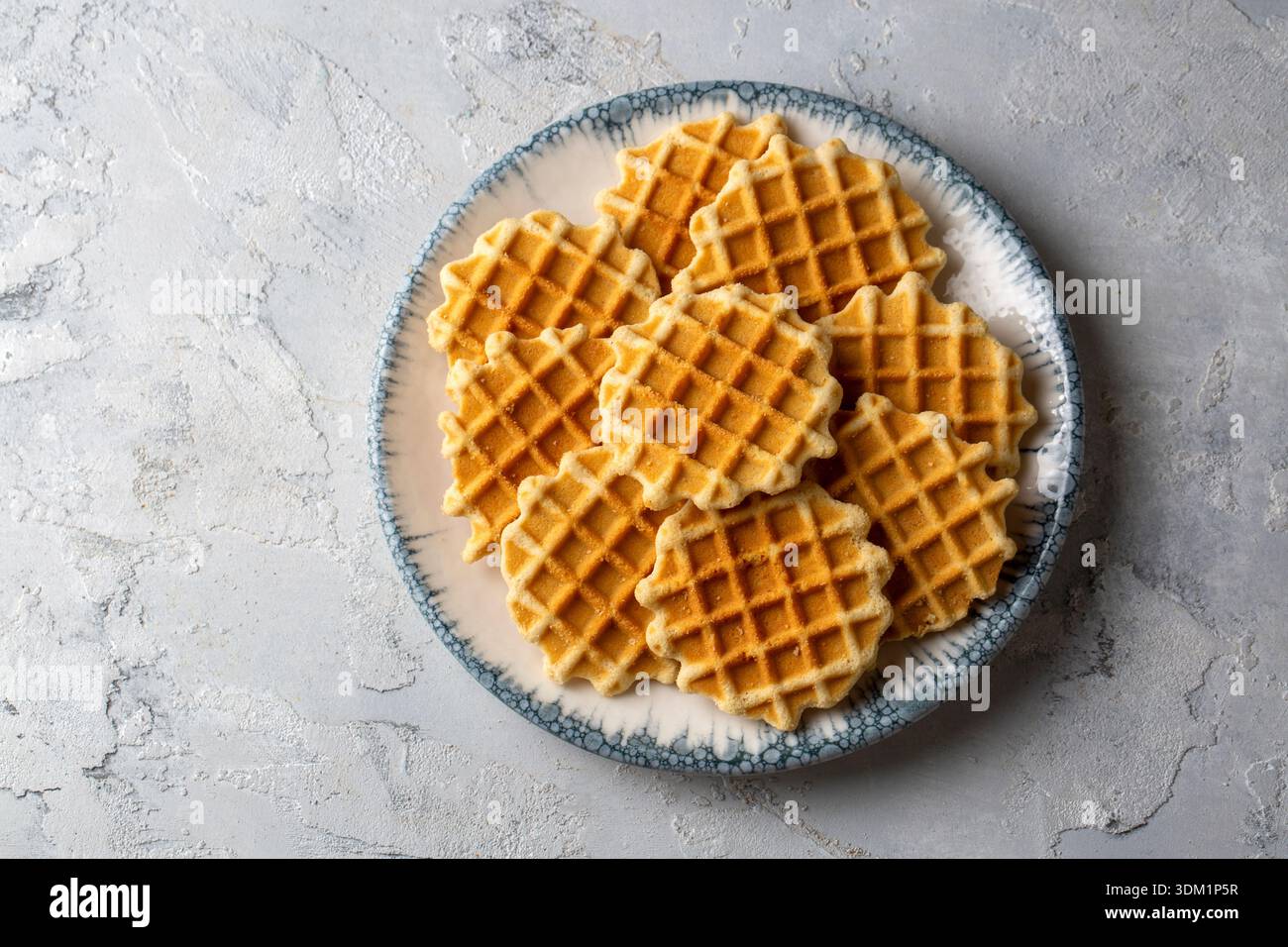 Biscuit waffle is delicious. Waffle on a plate Stock Photo - Alamy