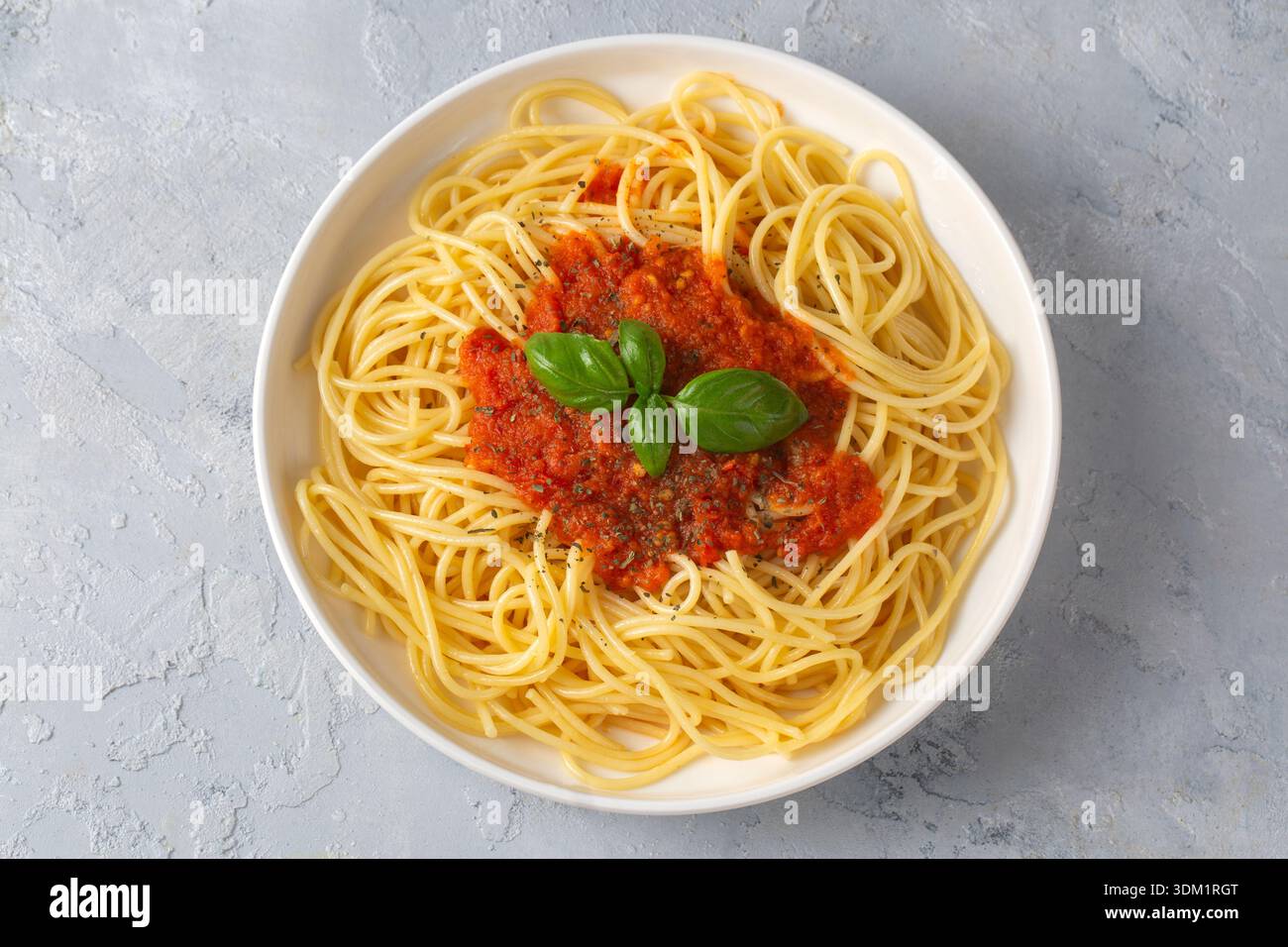 Delicious appetizer classic Italian spaghetti pasta and tomato sauce ...