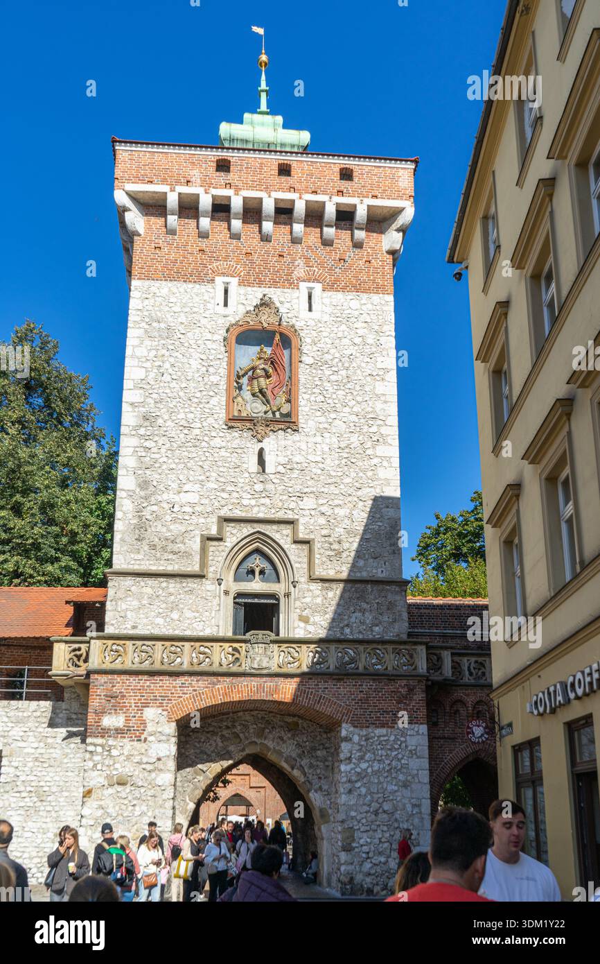 Krakow, Poland - 27.09.2025: Florian Gate in Krakow, Poland, a historic ...