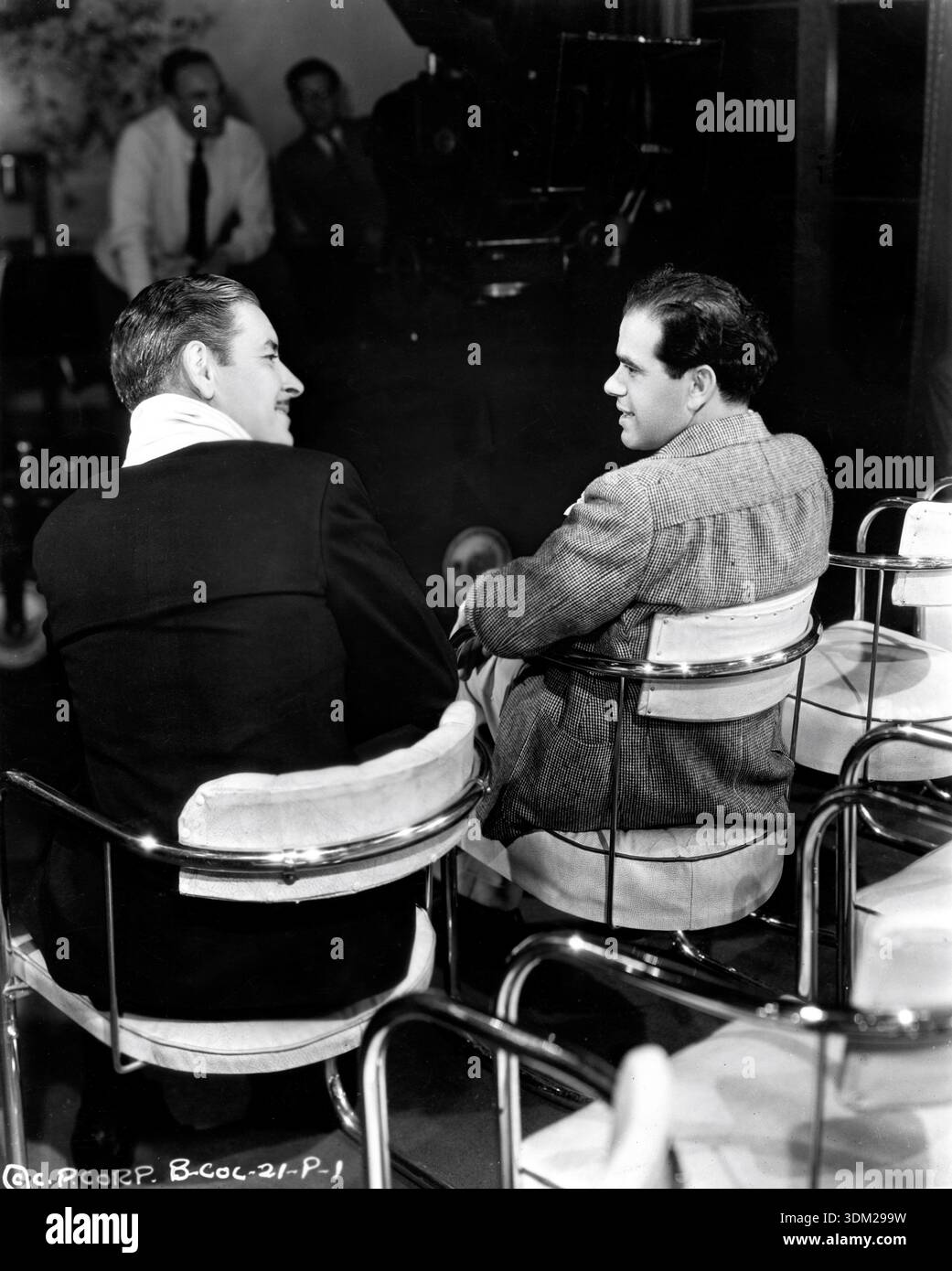 RONALD COLMAN and Director FRANK CAPRA on set candid on first day of ...