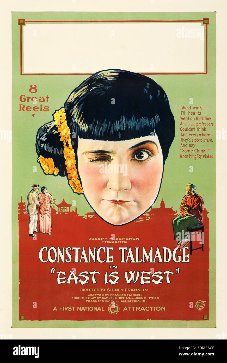 This vibrant 1922 vintage film poster for "East Is West" showcases ...