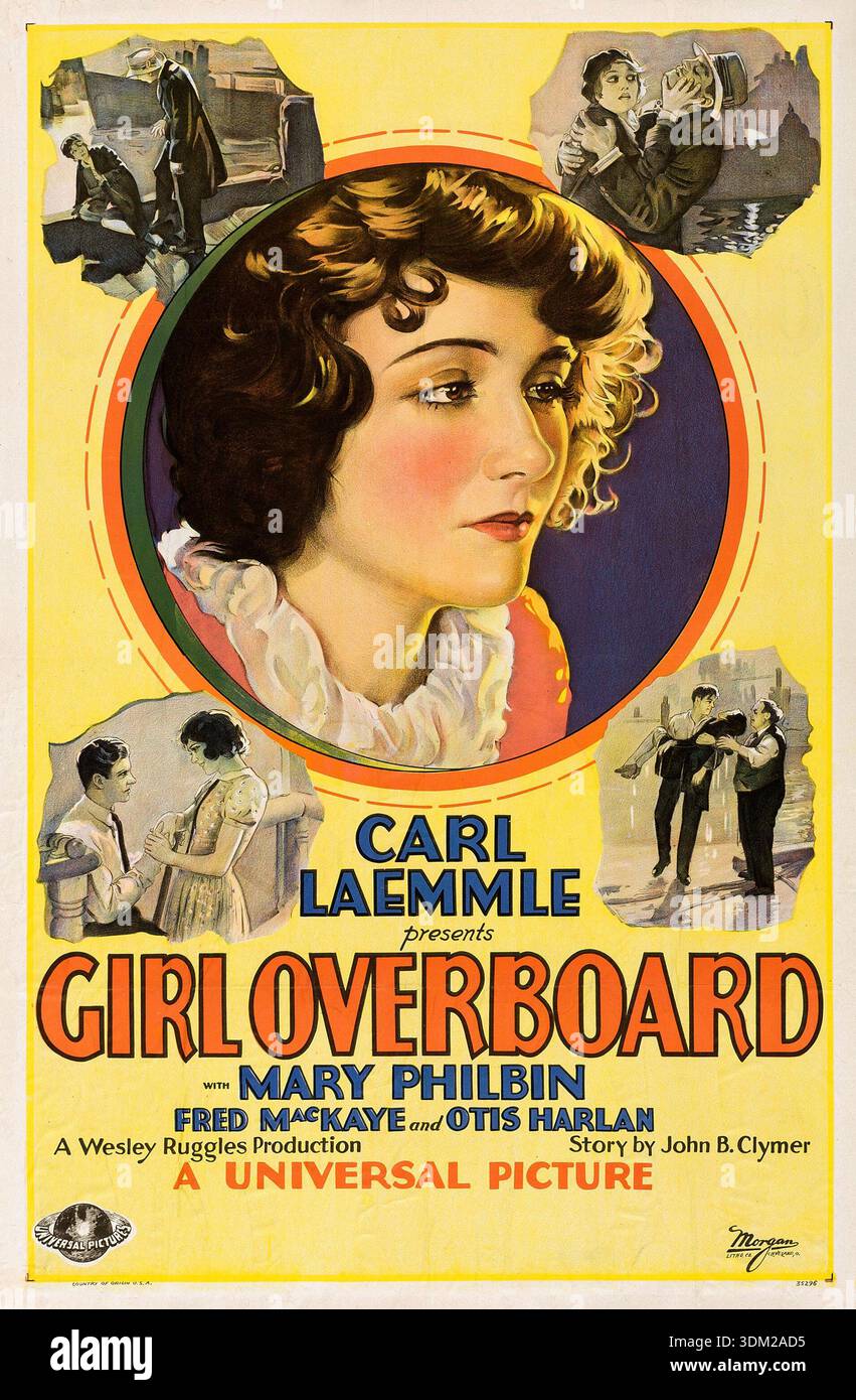 This vibrant 1929 movie poster promotes "Girl Overboard," a Universal ...