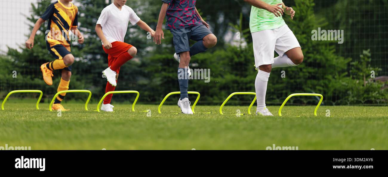 Youth Soccer Agility Drill with Hurdles; Kids Improving Speed and ...