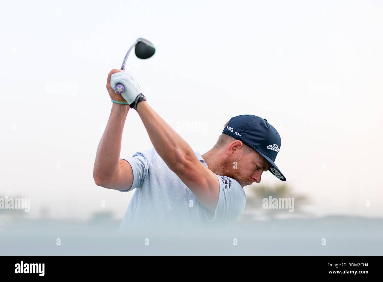Wild Card, Scott Vincent, hits his shot from the first tee during the ...