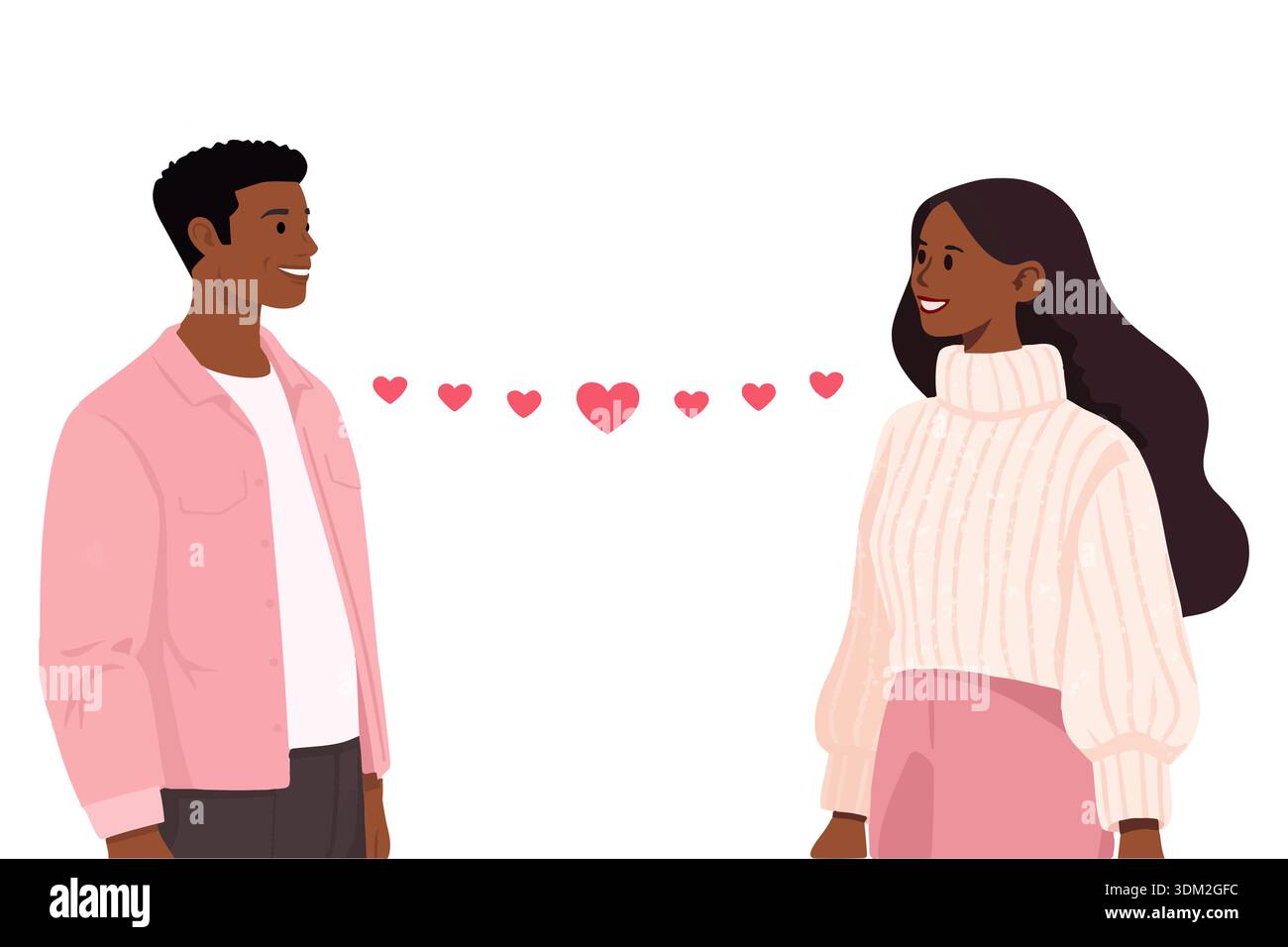 Attractive couple sharing Stock Vector Images - Alamy
