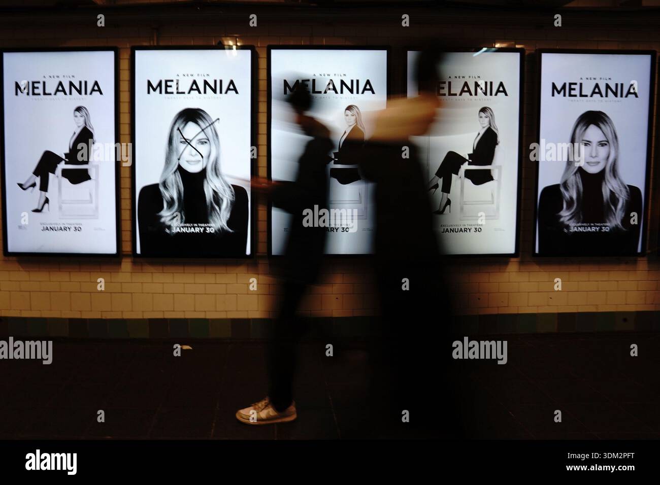NYC MTA advertising posters along a subway platform out and about for ...