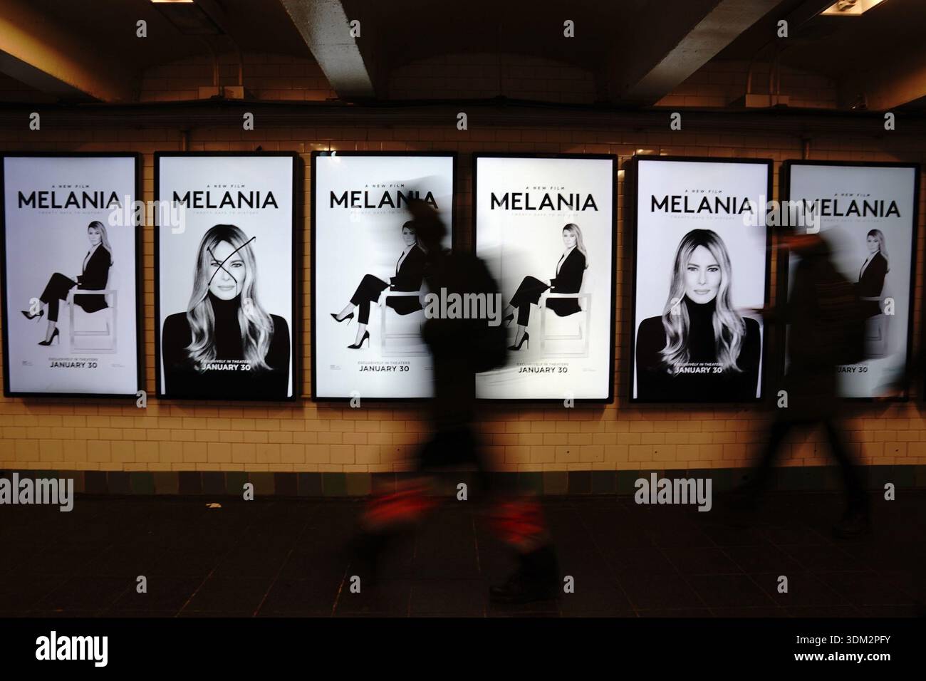 NYC MTA advertising posters along a subway platform out and about for ...
