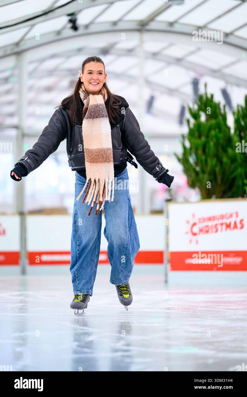 Edinburgh Christmas, Ice Rink and Ice Bar Stock Photo - Alamy