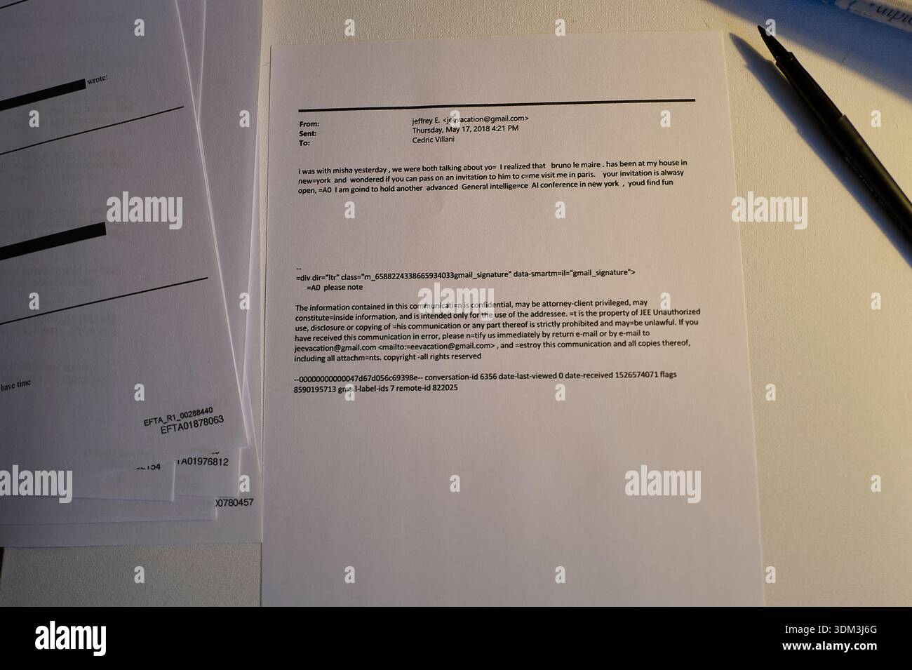 Epstein documents hi-res stock photography and images - Alamy