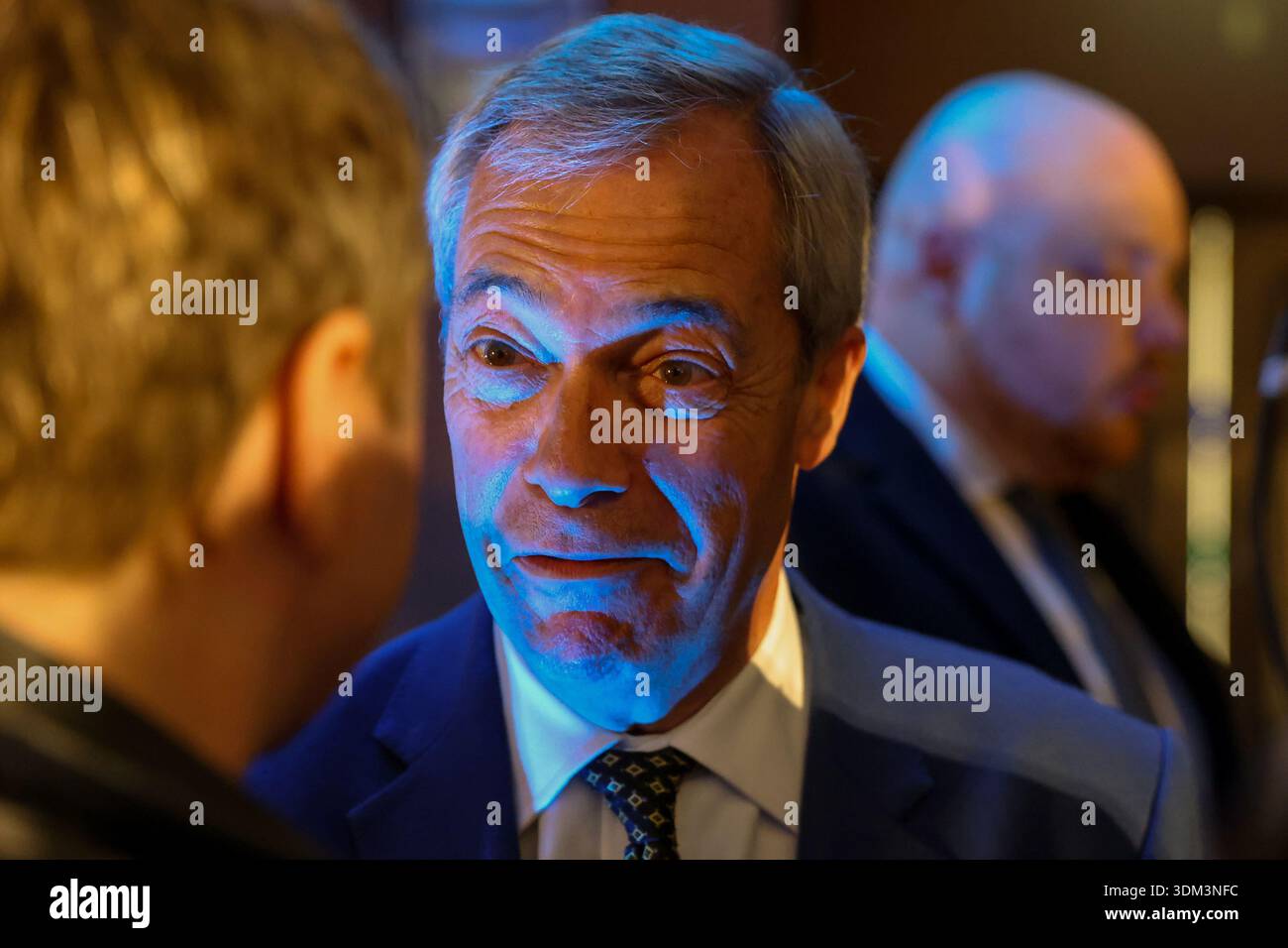London. UK. 03 Feb 2026. Reform UK leader NIGEL FARAGE MP speaks at ...